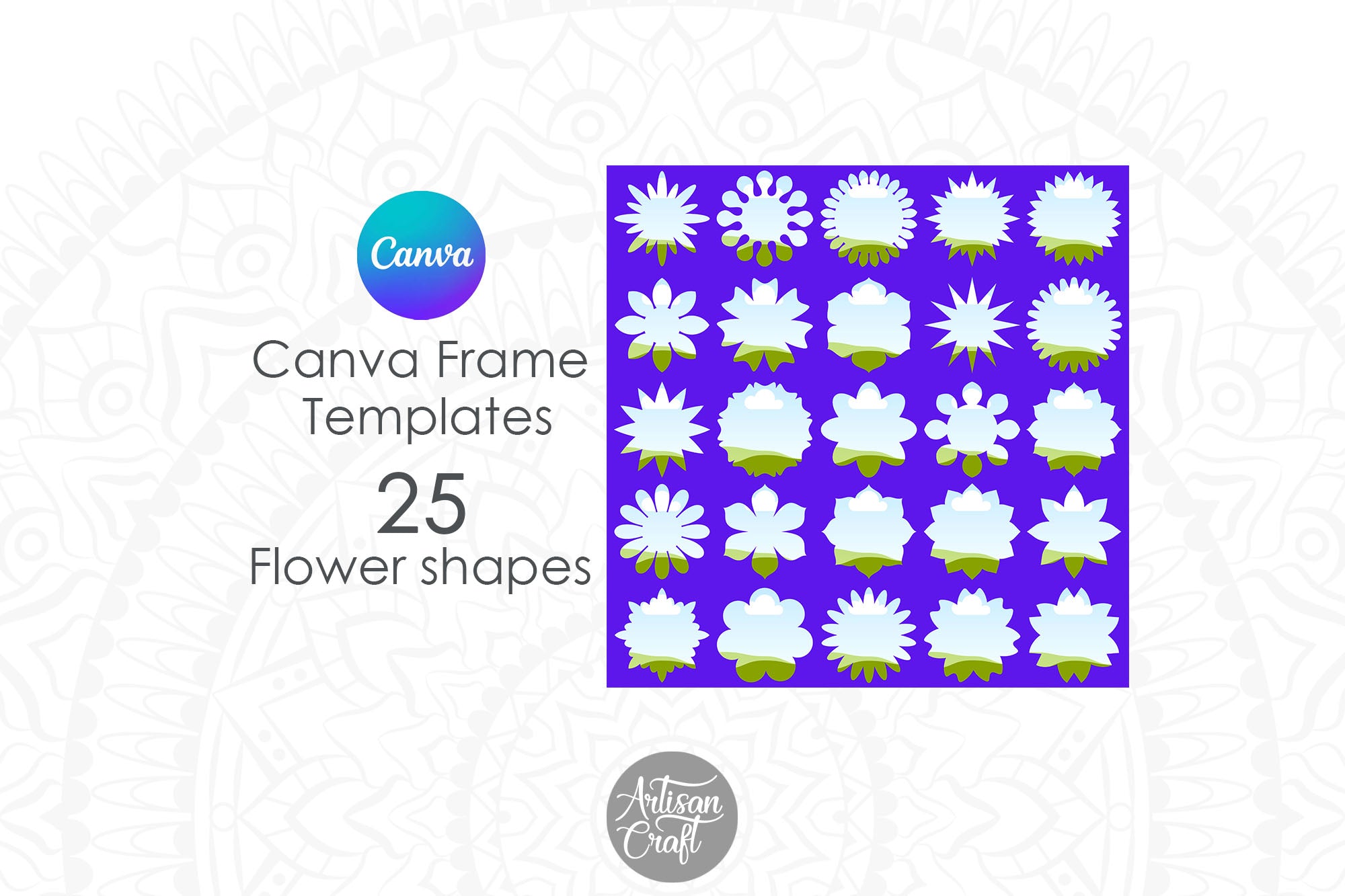 Canva Flower Frame, Canva Templates – Artisan Craft SVG