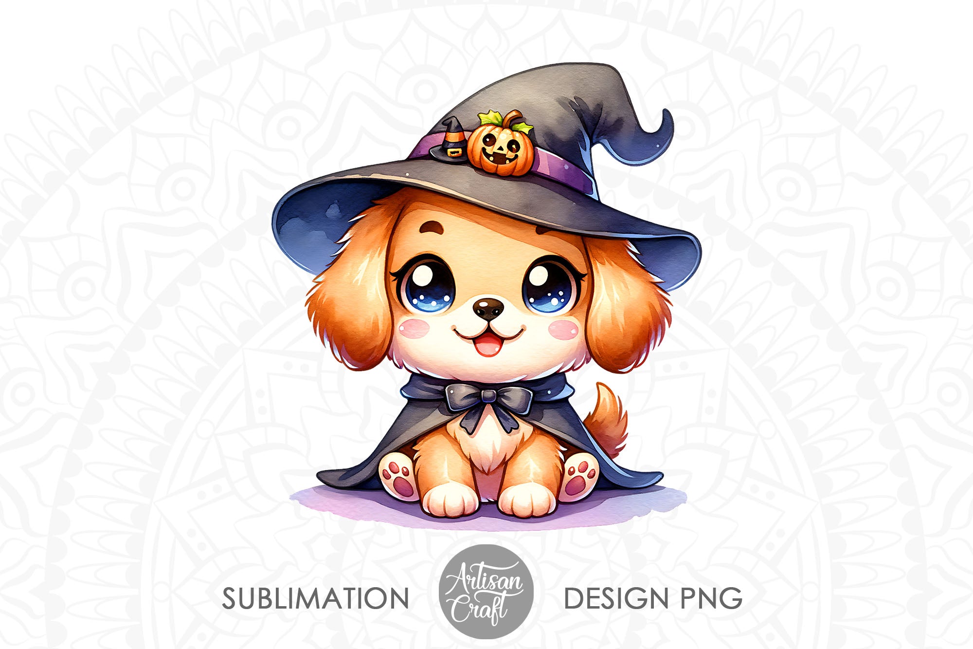 Halloween Dog Clip Art, Halloween puppy, watercolor clipart, PNG for s ...