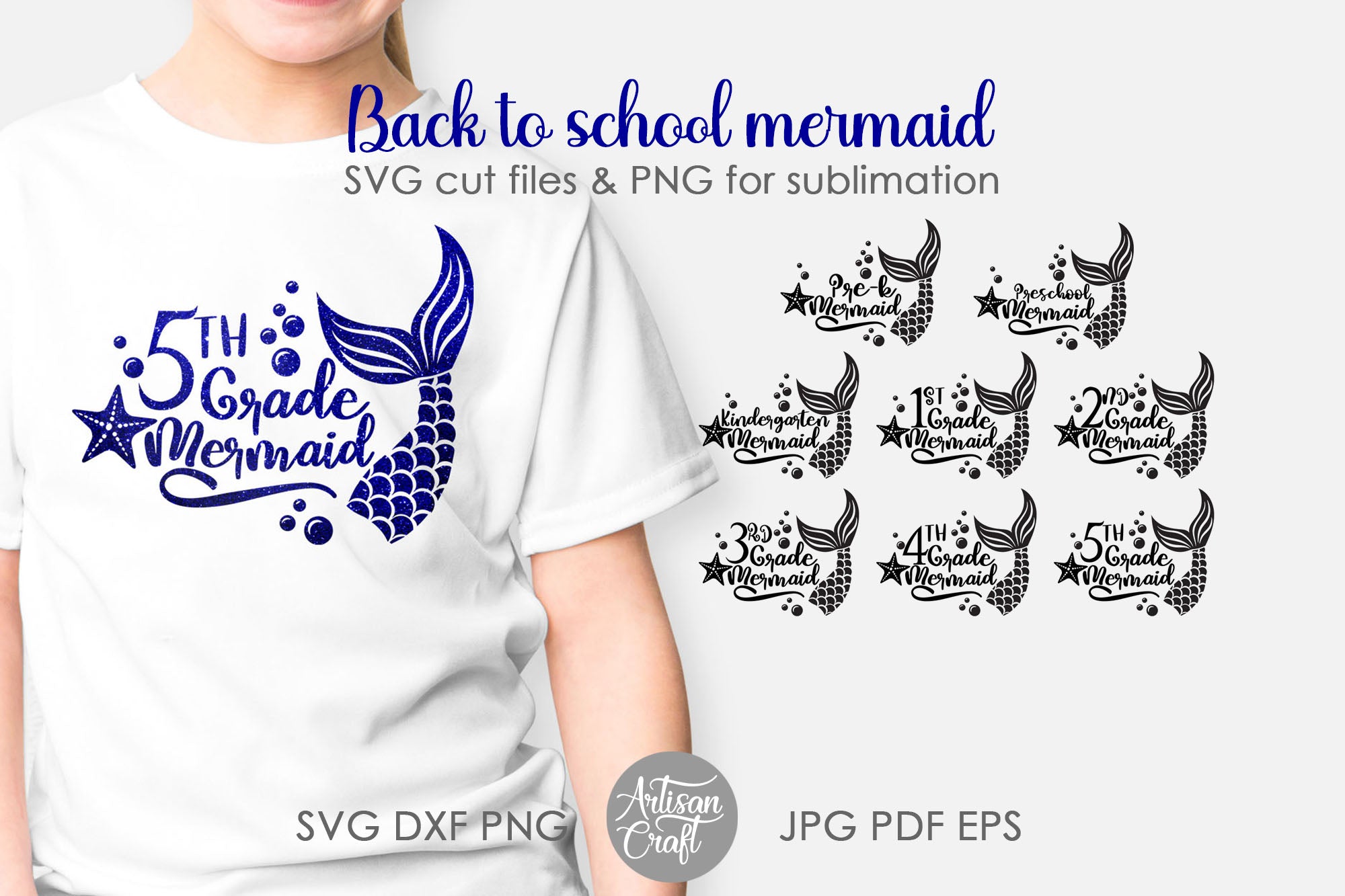 Mermaid tail SVG, back to school SVG – Artisan Craft SVG