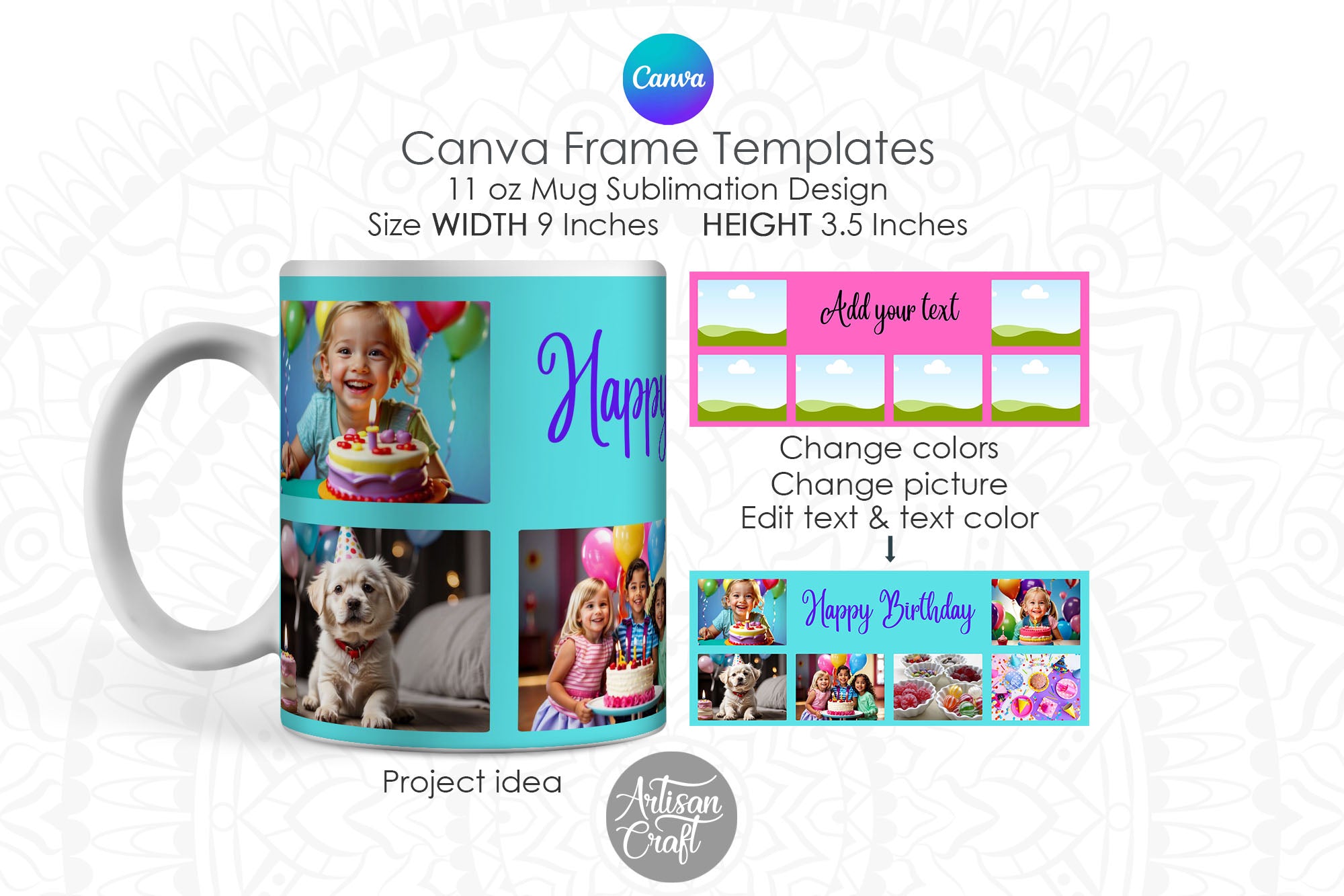 Canva Mug Template | Picture Mug Template | Canva frame – Artisan Craft SVG