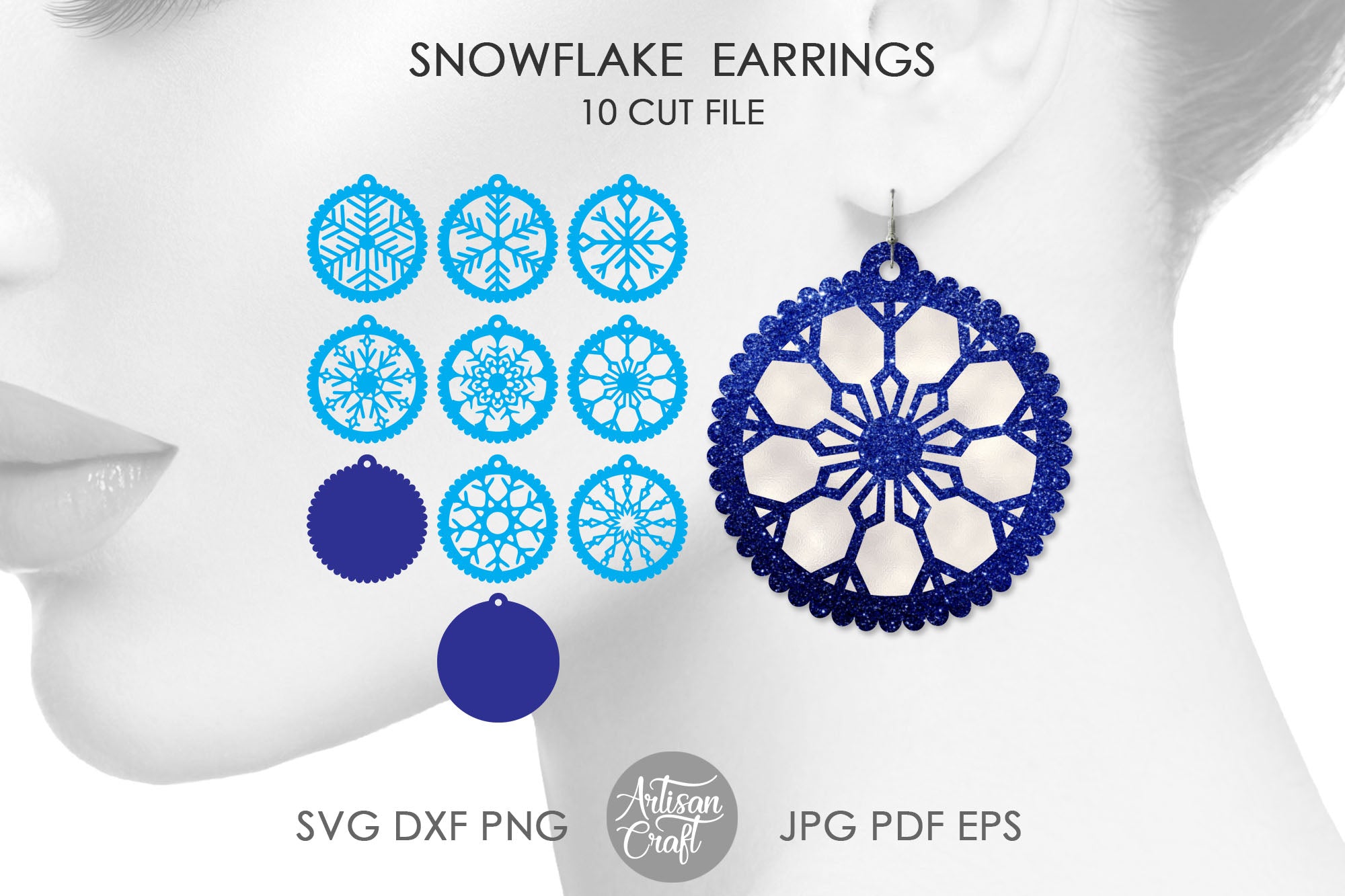 Snowflake earrings SVG making lase cut jewelry for Christmas – Artisan ...