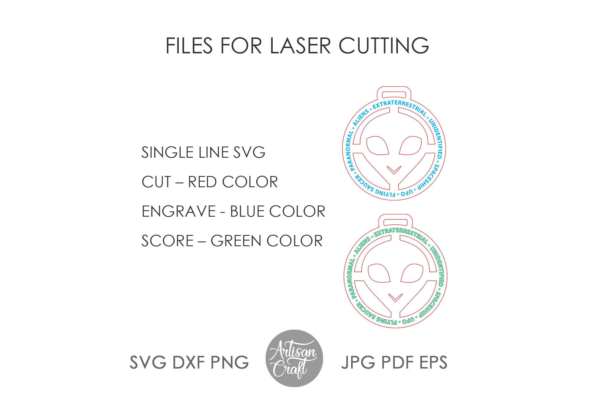 Alien ornament SVG cut file for laser – Artisan Craft SVG