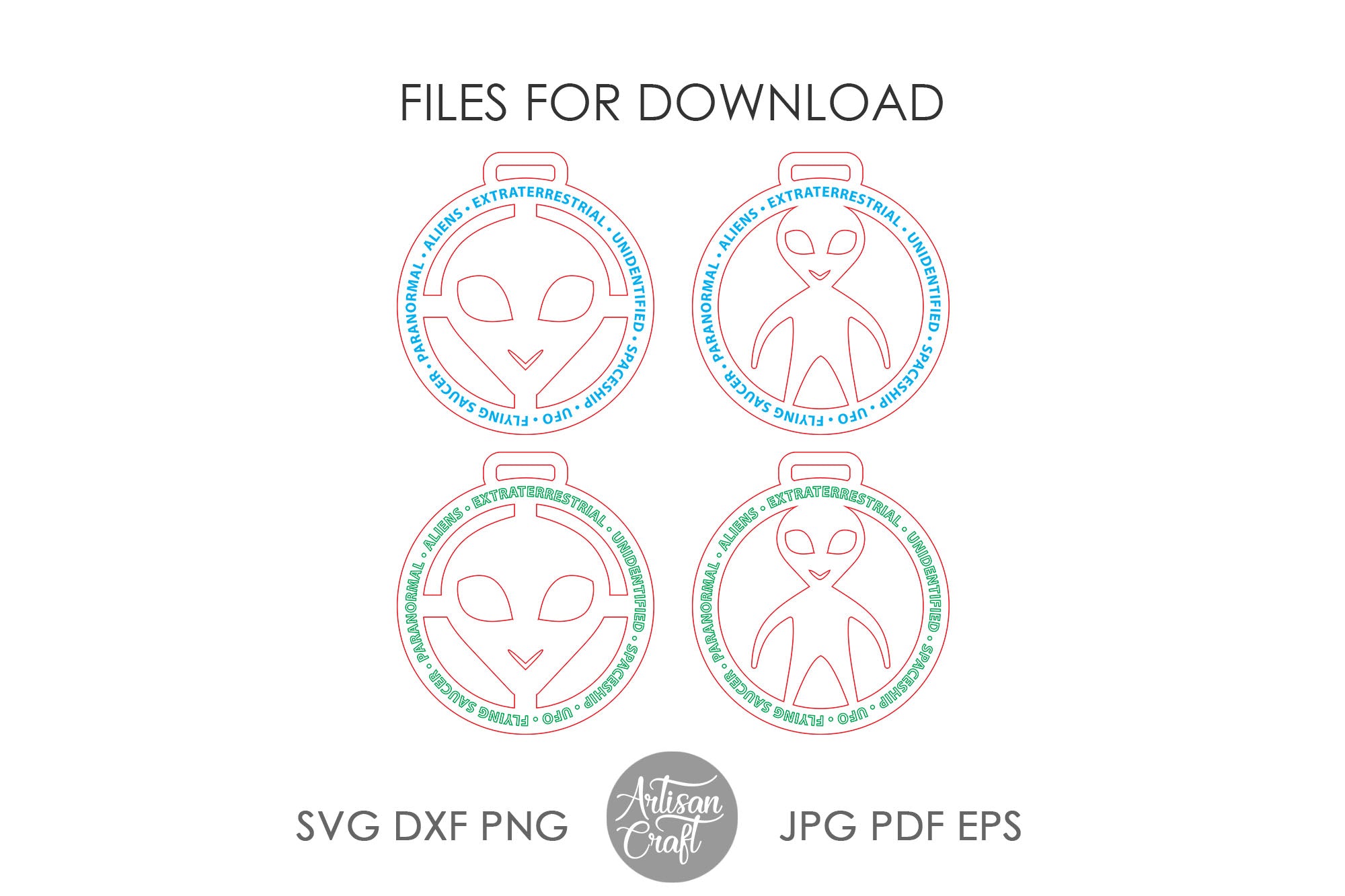 Alien ornament SVG cut file for laser – Artisan Craft SVG