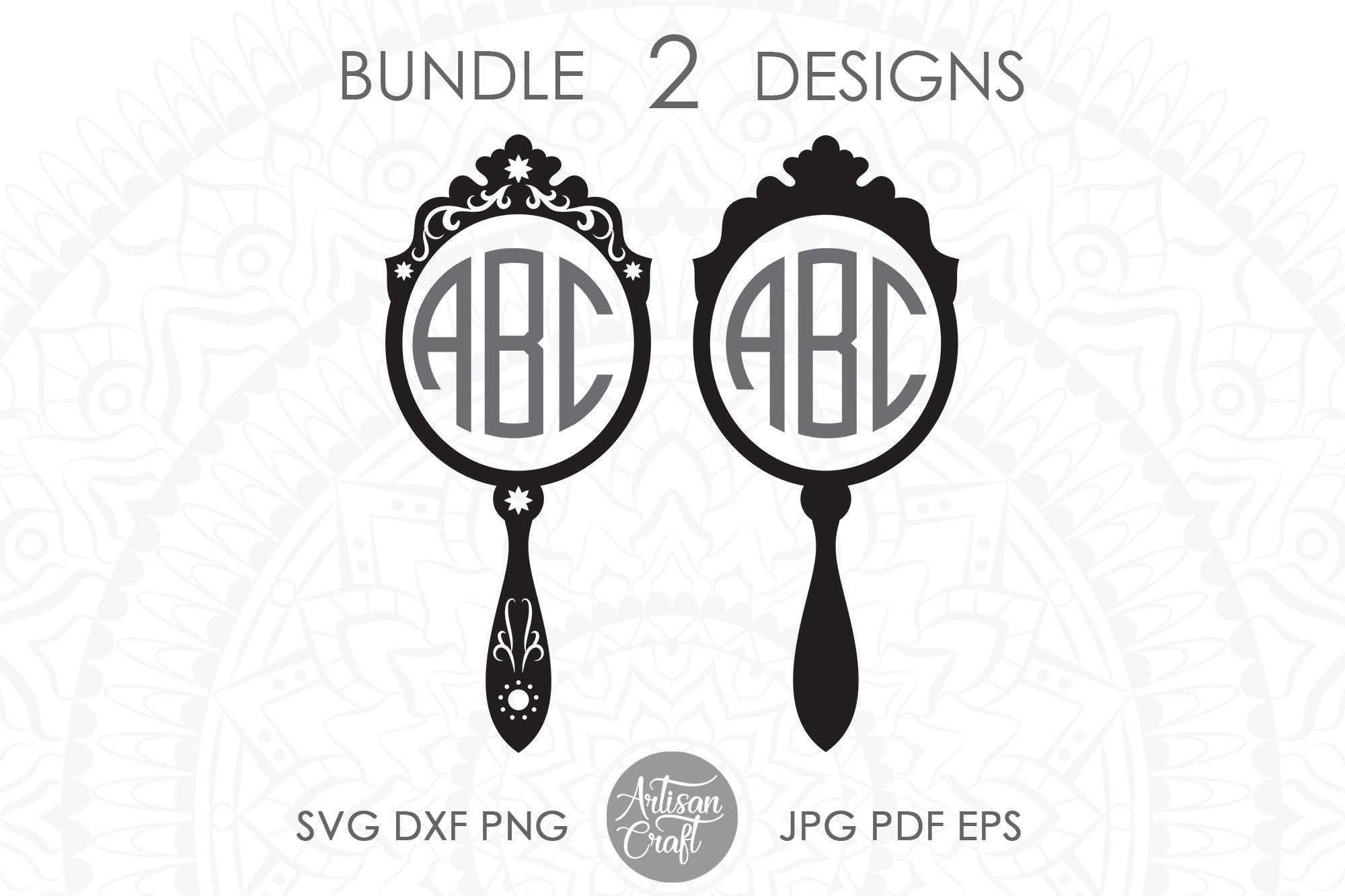 Hand held mirror SVG, laser cut files – Artisan Craft SVG